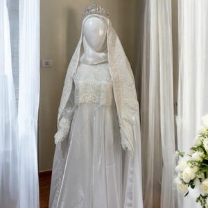 Complete Nikah Chador Set – Overhead Front Open Embellished Chadar With ...