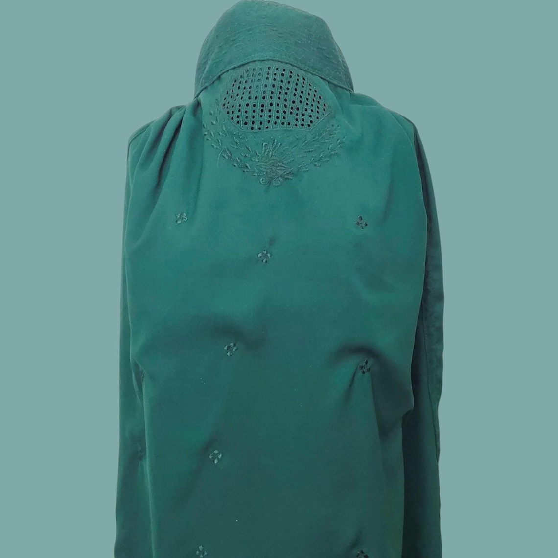 Afghan Topi Burqa Chadri Jilbab Abaya | Handmade Emerald Burka Kaftan ...