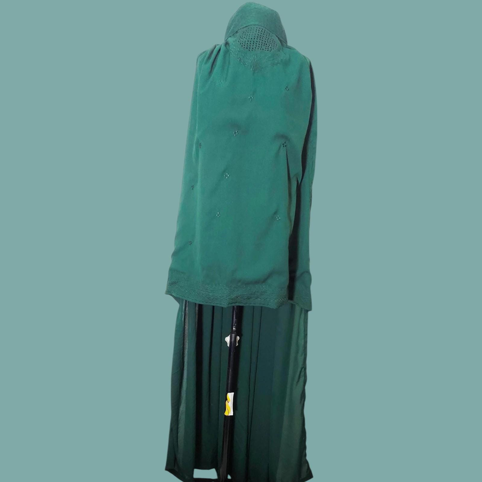 Afghan Topi Burqa Chadri Jilbab Abaya | Handmade Emerald Burka Kaftan ...