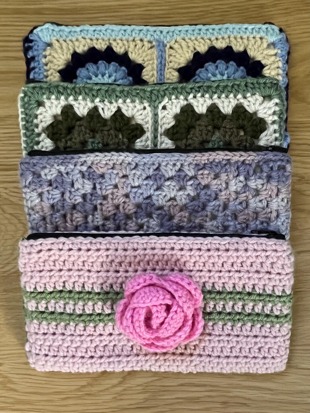 Crochet Granny Square Pouch - Multipurpose Zipper Pouch - Etsy