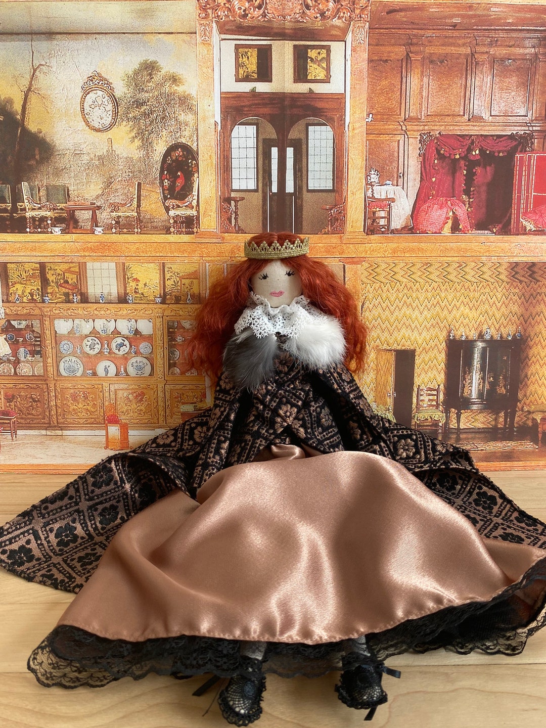 Queen Elizabeth I Cloth Doll (large) ı Handmade Textile Doll ı Art Doll ...