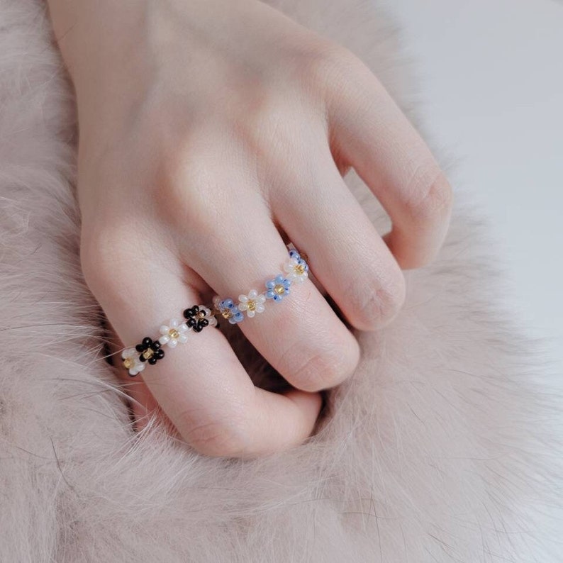 Lovely Flower Ring, Cute Ring, Rainbow Ring, Daily Ring, Friendship ...