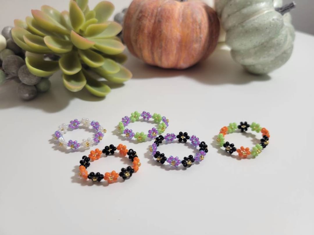 Spooky Halloween Beaded Ring - Etsy