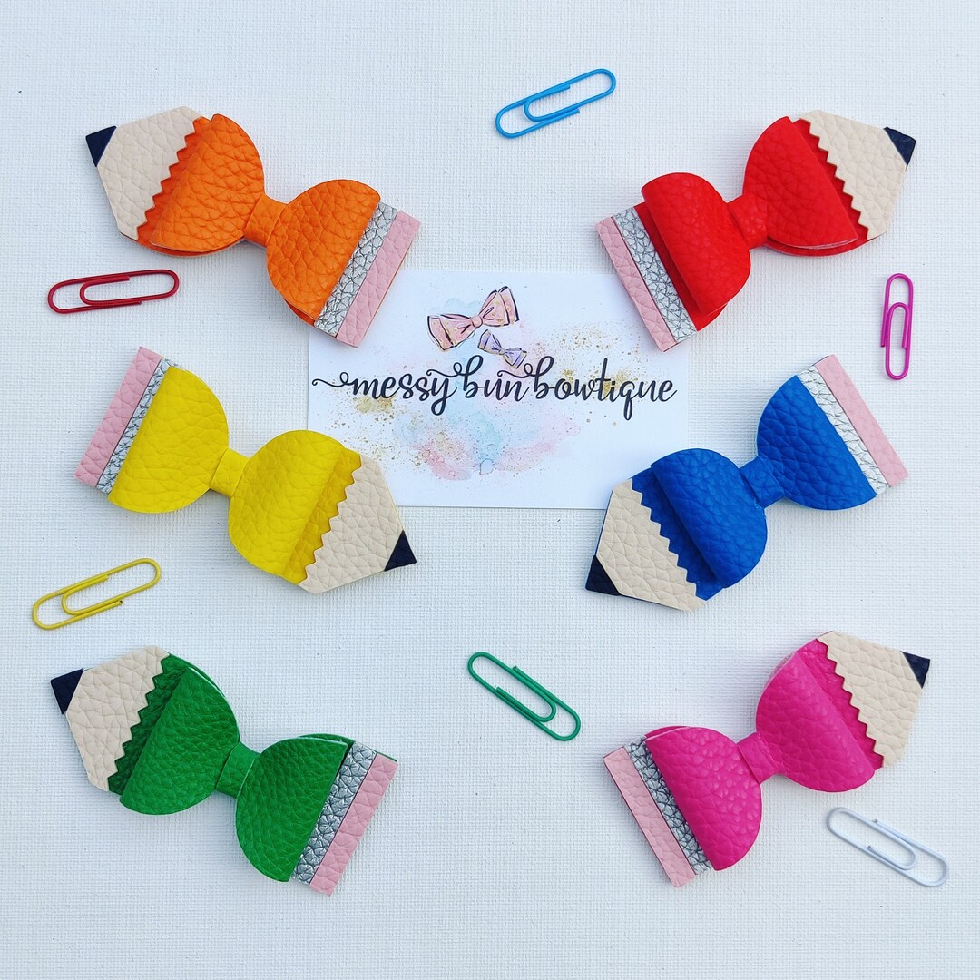 Pencil Bows, Back to School Bows, Small Pencil Bows - Etsy