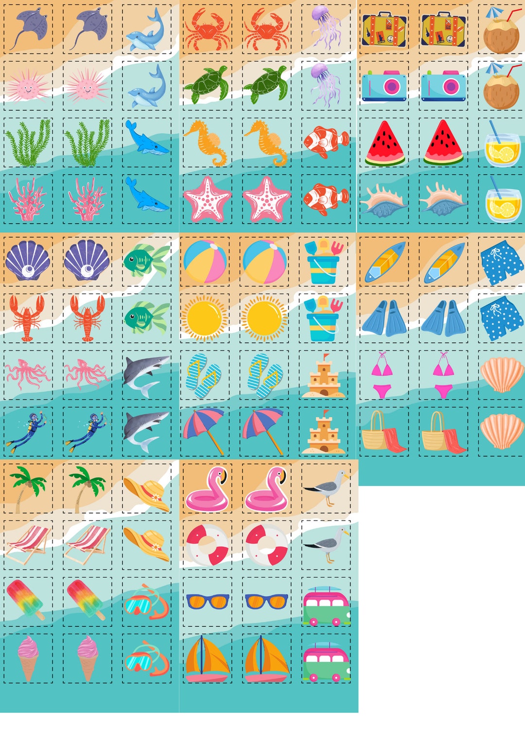 Summer Pexeso/memory Game - Etsy