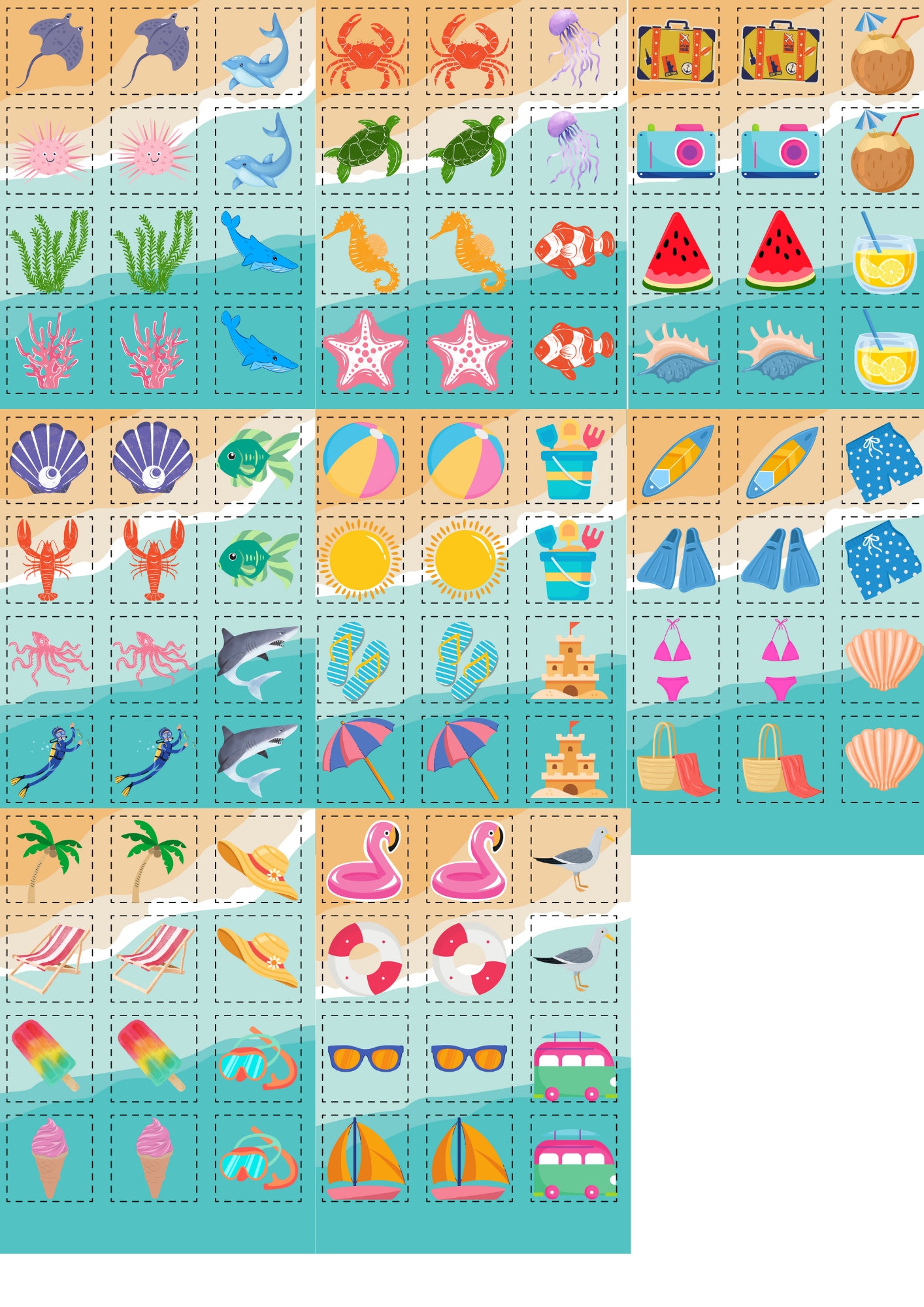Summer Pexeso/memory Game - Etsy