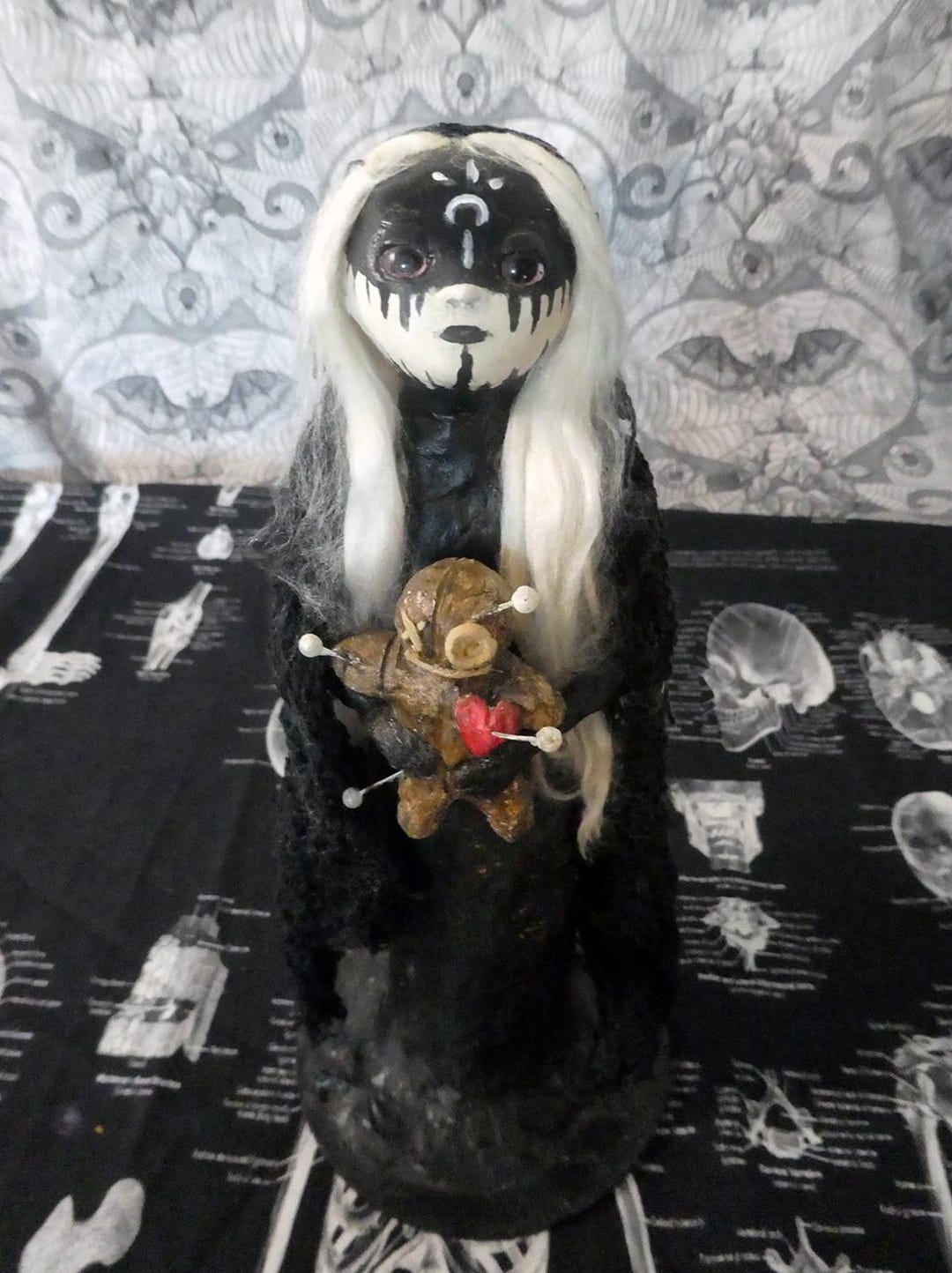 Artistic Figure "witch With Voodoo Doll". Handmade Figure Crafted From ...