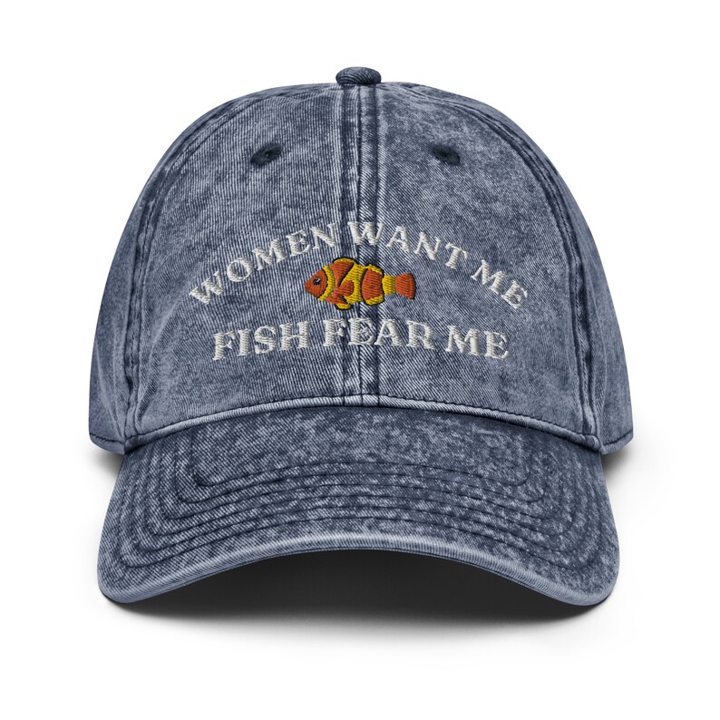 Women Want Me Fish Fear Me Vintage Cotton Unisex Cap, Dad Hat, Stylish ...
