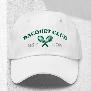 Embroidered, 90s Fashion Y2K London Racquet Club Hat, Timeless Unisex ...