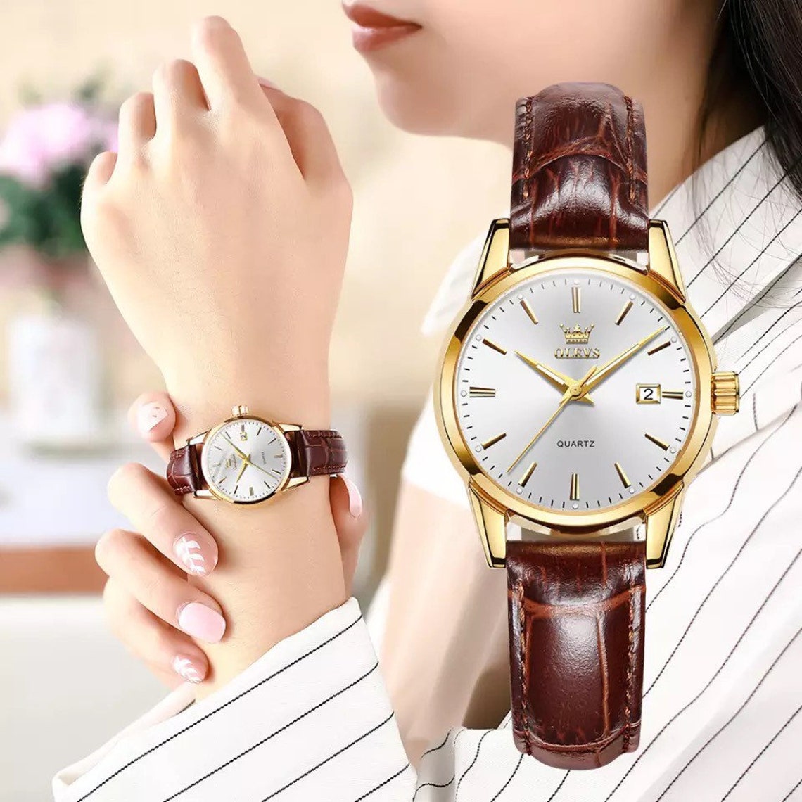 Women Watch Quartz Women Watches Waterproof Leather - Etsy UK