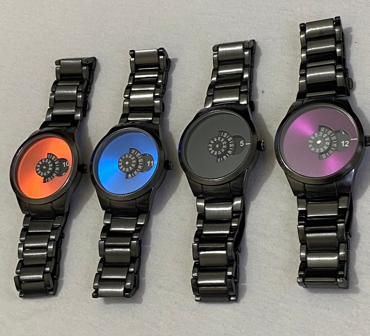 Jump Hour Retro Style WatchStriking Blue Dial Trendy Black | Etsy