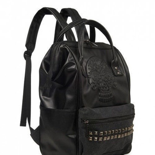 Skull Backpack Bag Unisex Embossed Twin Skull Backpack - Etsy UK