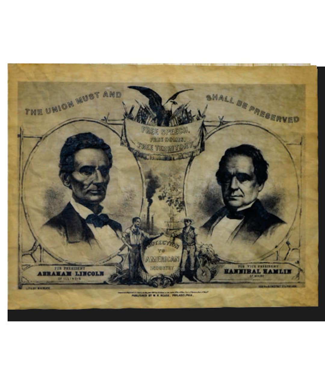 Abraham Lincoln Campaign Poster - 1860 (14 X 11) - Etsy