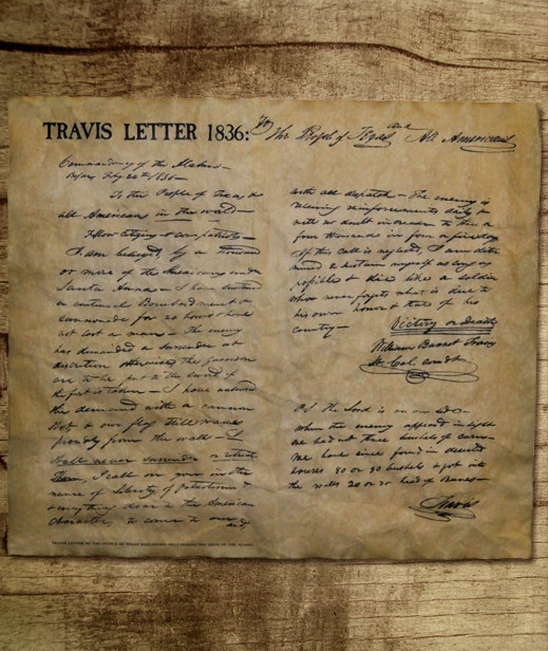 Travis Letter From 1836 - Etsy