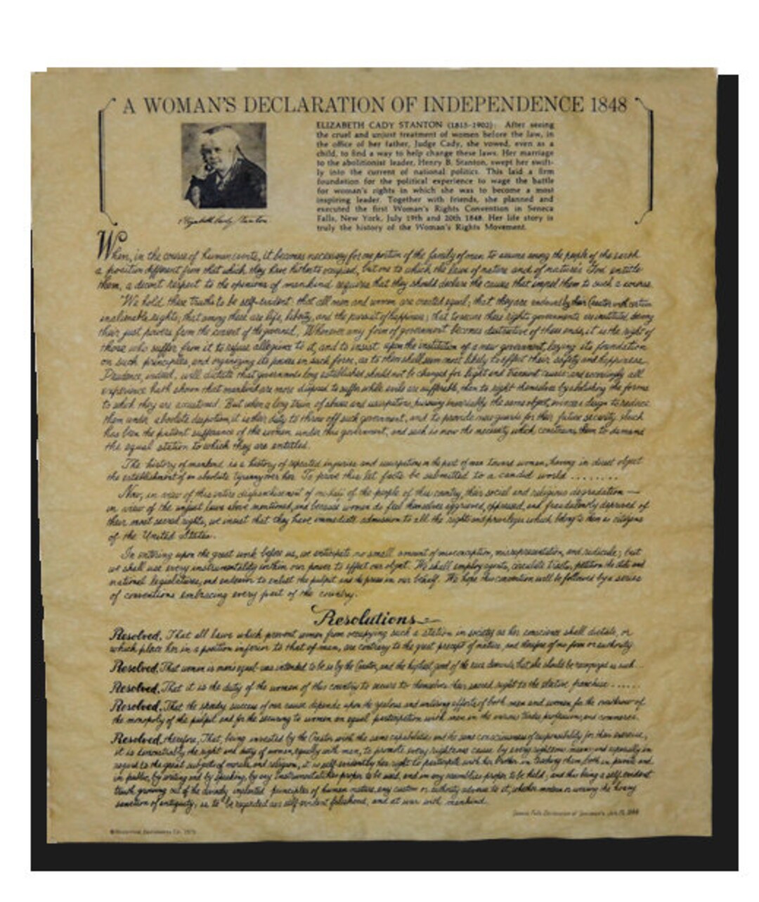 A Woman's Declaration of Independence 1848 13.75 X 15.75 - Etsy