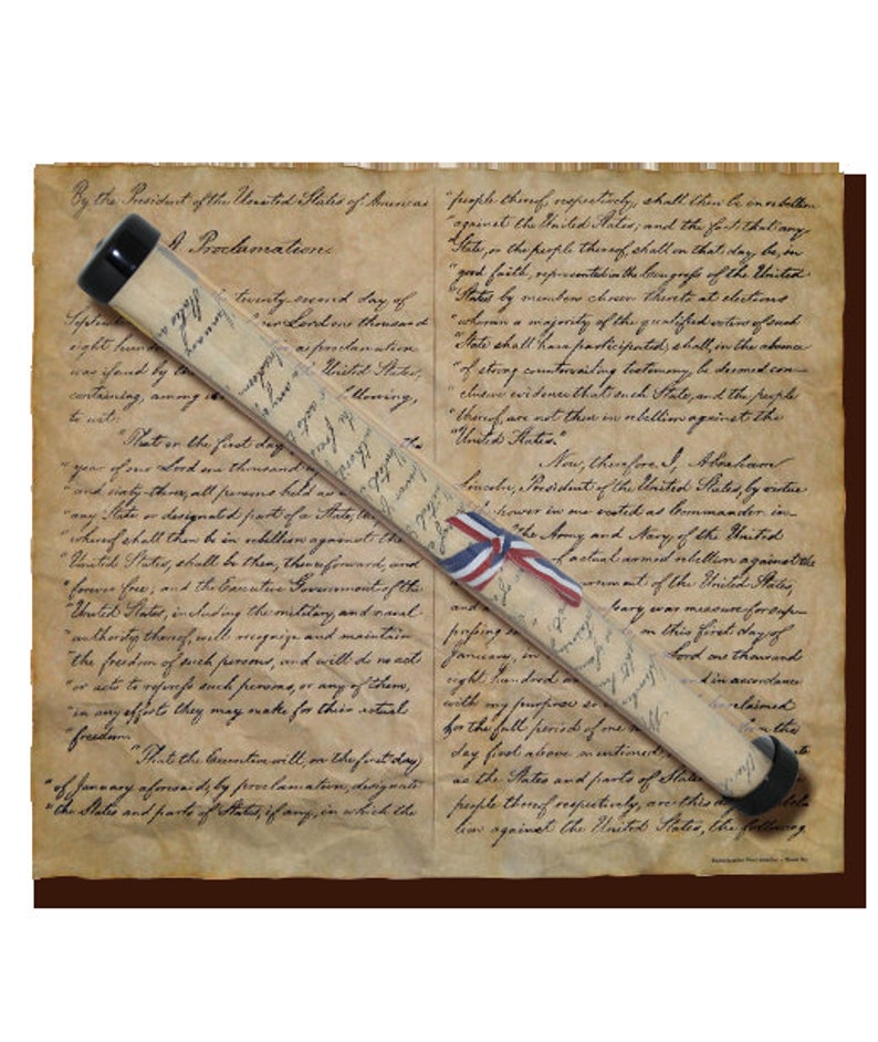 Emancipation Proclamation - Printed on 2 Pages of Genuine Antiqued ...