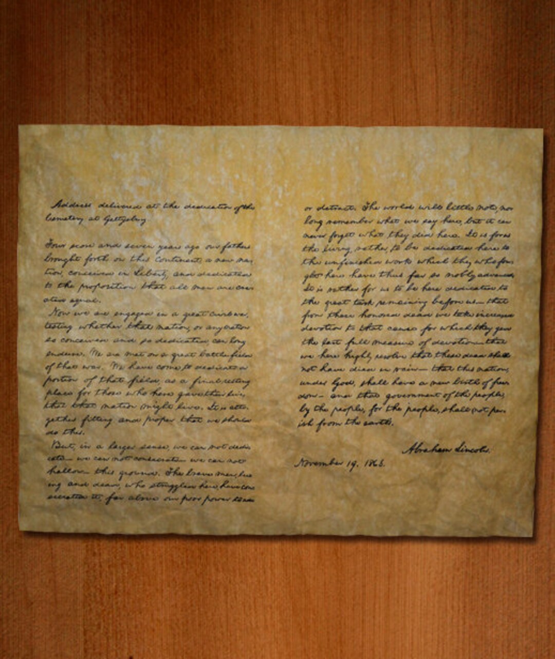 The Gettysburg Address - 1863 (14" X 11") - Etsy