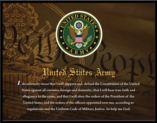 Framed United States Army Oath Print on Patriotic Background. - Etsy