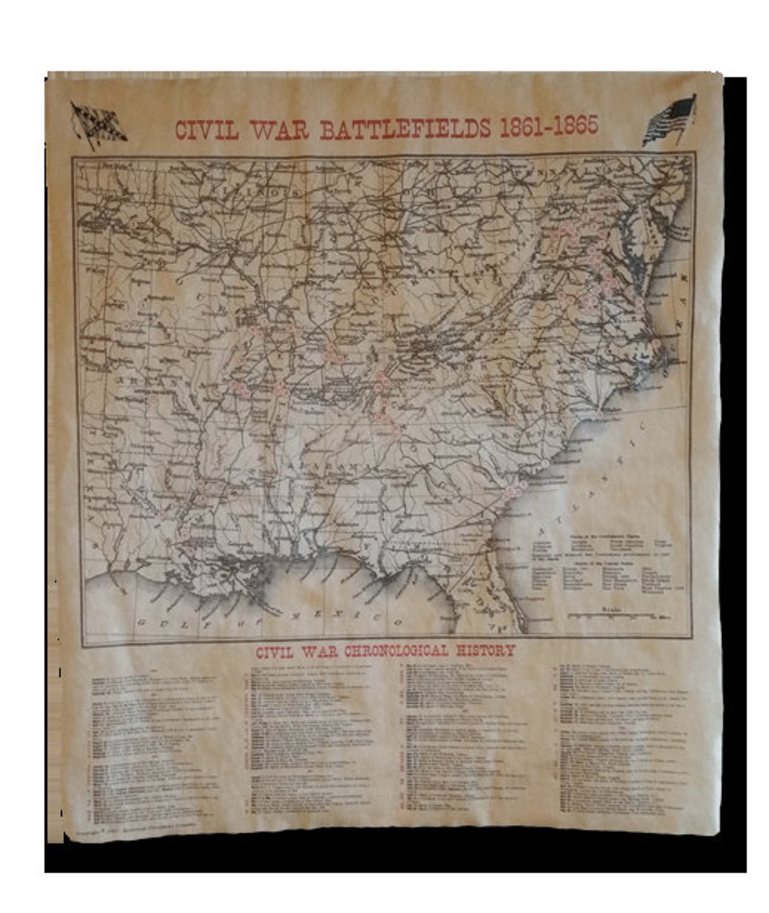 Civil War Battlefields Map 1861 – 1865 Poster (13.75” X 15.75 ...
