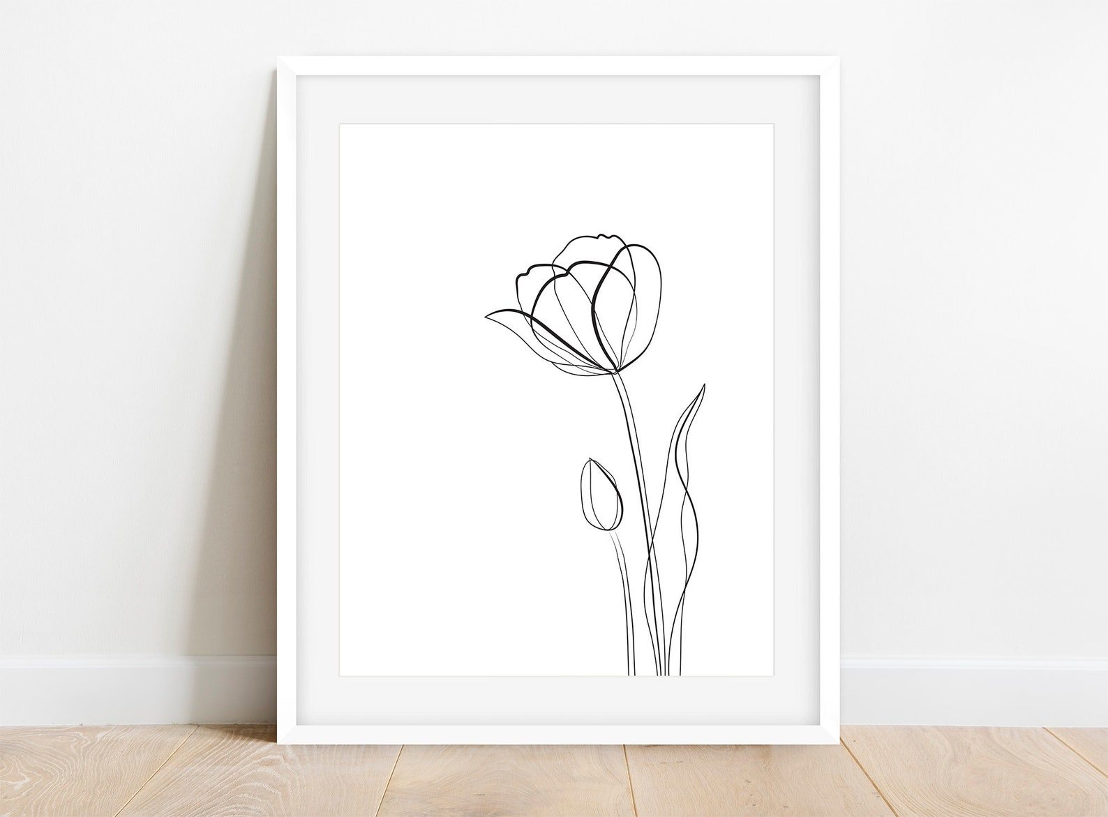 Tulip One Line Drawing Art DIGITAL DOWNLOAD Print Printable Flower ...
