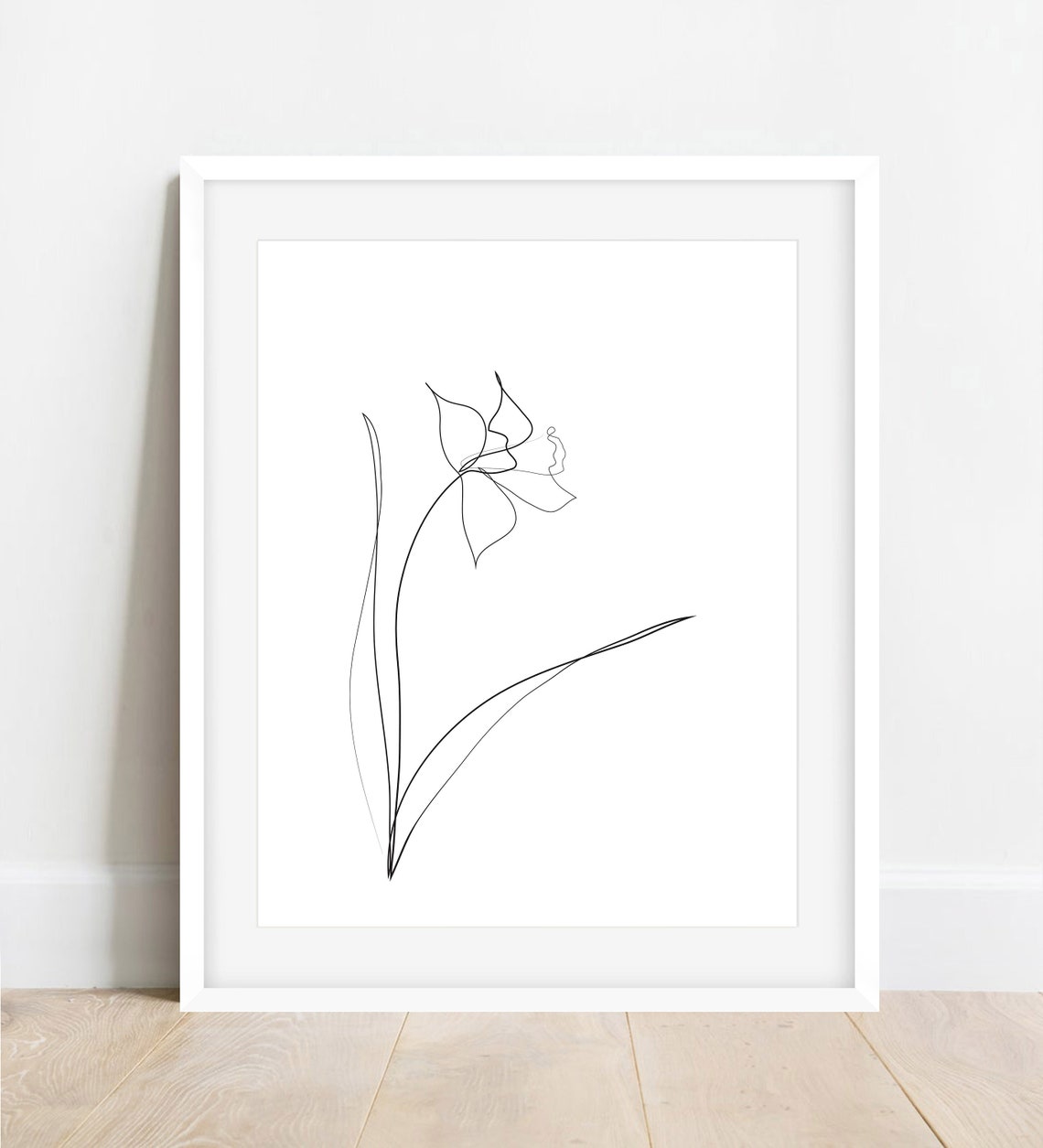 Daffodil One Line Drawing DIGITAL DOWNLOAD Print Flower Art Artwork ...