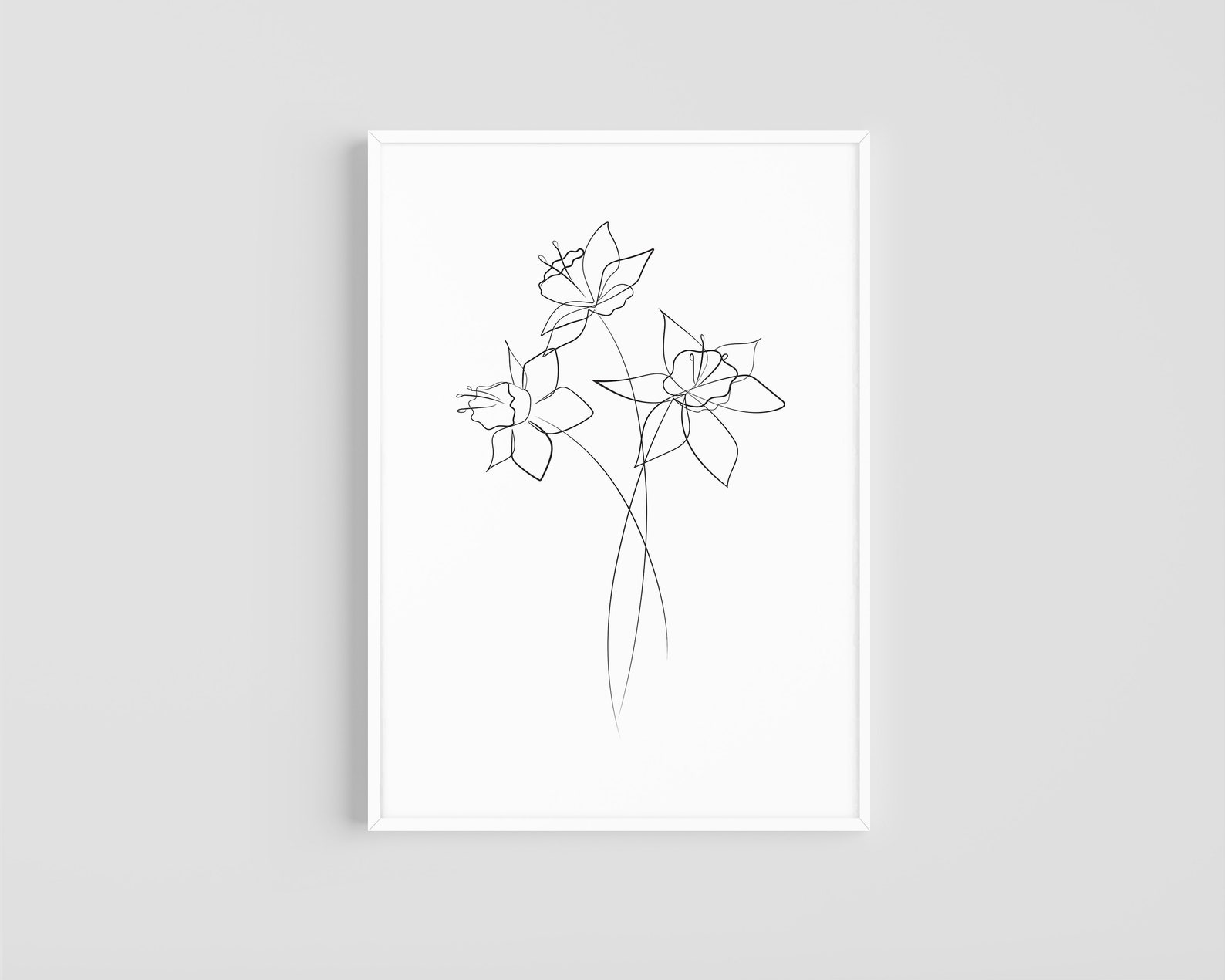 Daffodil One Line Drawing DIGITAL DOWNLOAD Print Flower Art Artwork ...