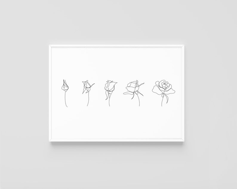 Life of Rose | One Line Drawing | Rose Art | Minimal Line Art ...