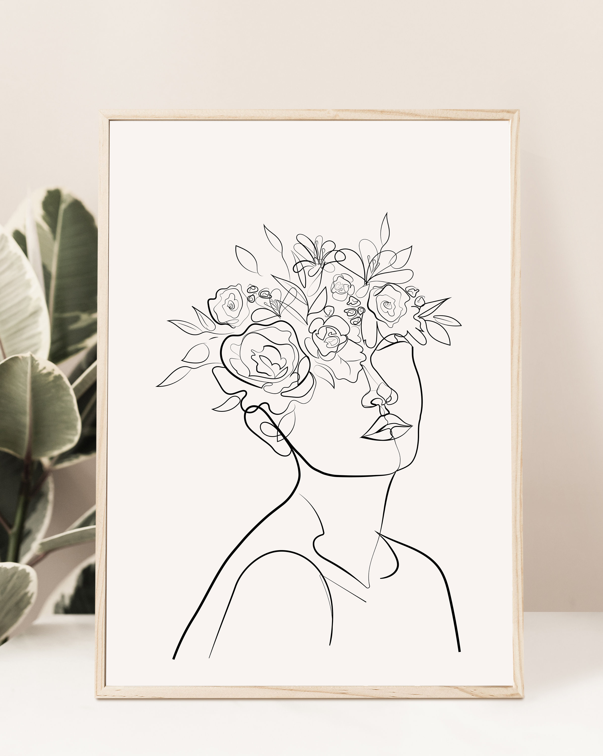 Flower Girl Crown | Female Line Art | Flower Girl Tiara | Minimal Line ...