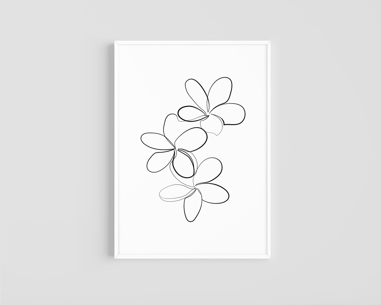 Frangipani | Plumeria | Botanical Print | Minimal Line Art | Printable ...