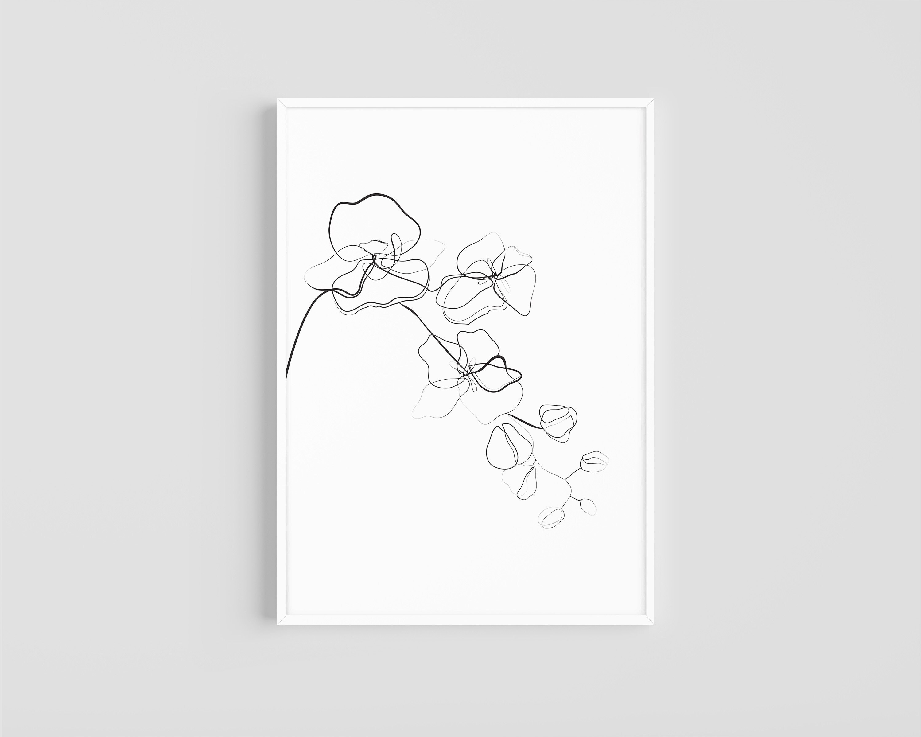Orchids One Line Drawing DIGITAL DOWNLOAD Print Printable Flower Home ...