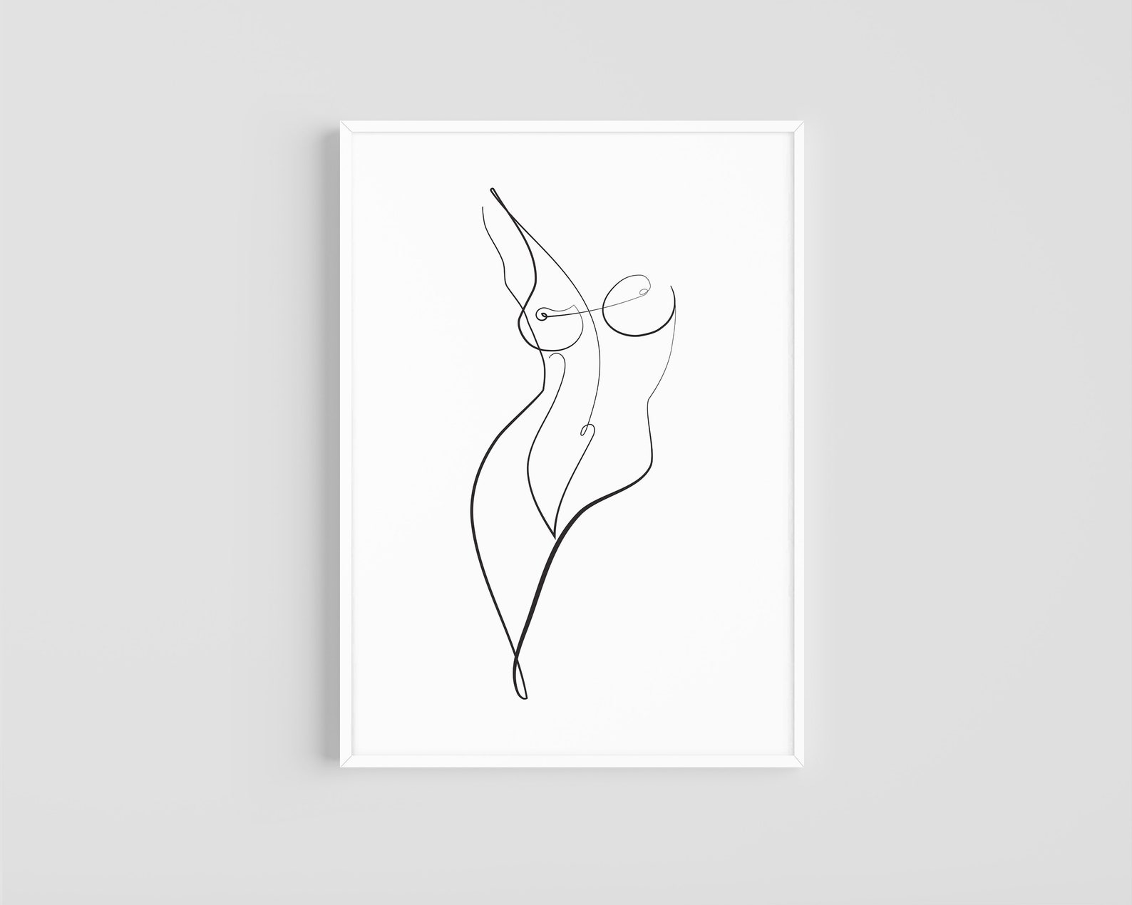 Female Body Art Naked Woman Art Nude Line Art Printable Wall Art