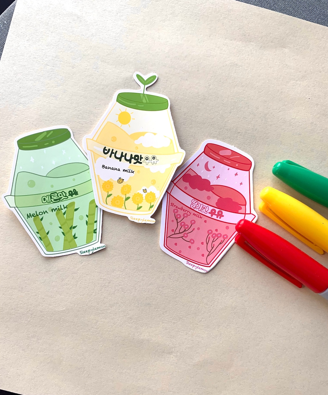 Korean Milk Sticker Pack - Etsy