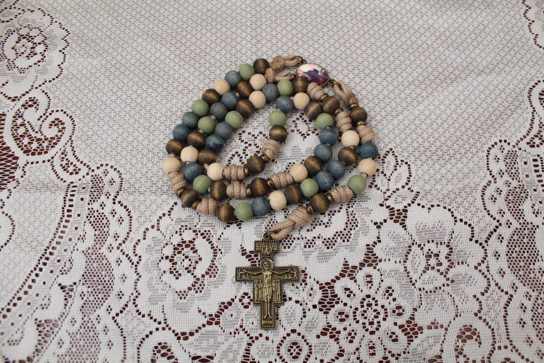 The Assisi Rosary | Handmade St. Francis Rosary Hand Stained Wood Beads ...