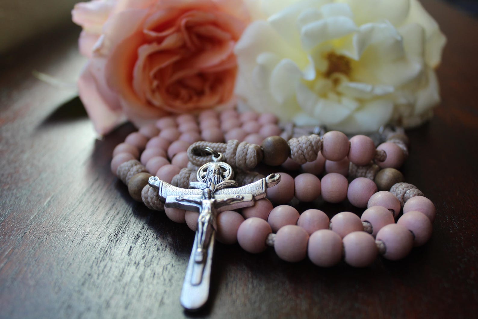 The Little Flower | Handmade Catholic Rosary With Hand Stained Wood ...
