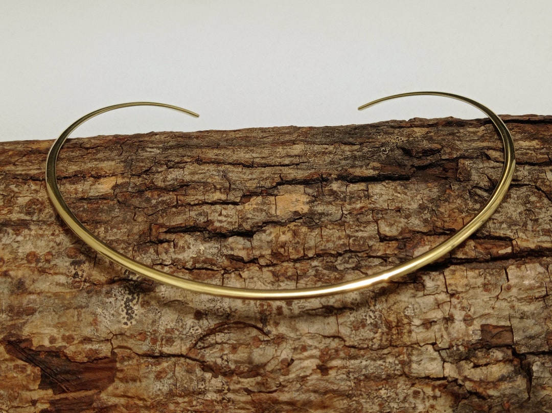 Rigid Open Choker,polished Brass Mexican Choker,2mm Half Round Wire ...