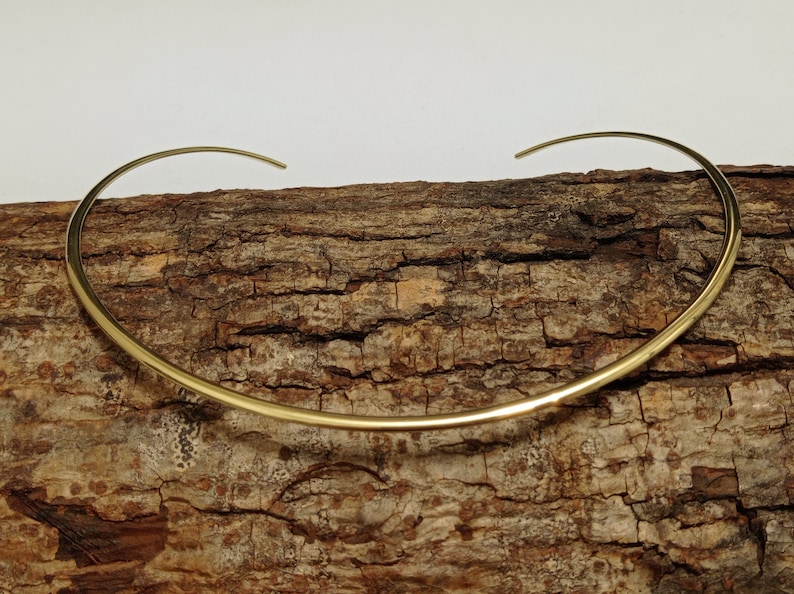 Rigid Open Choker,polished Brass Mexican Choker,2mm Half Round Wire ...