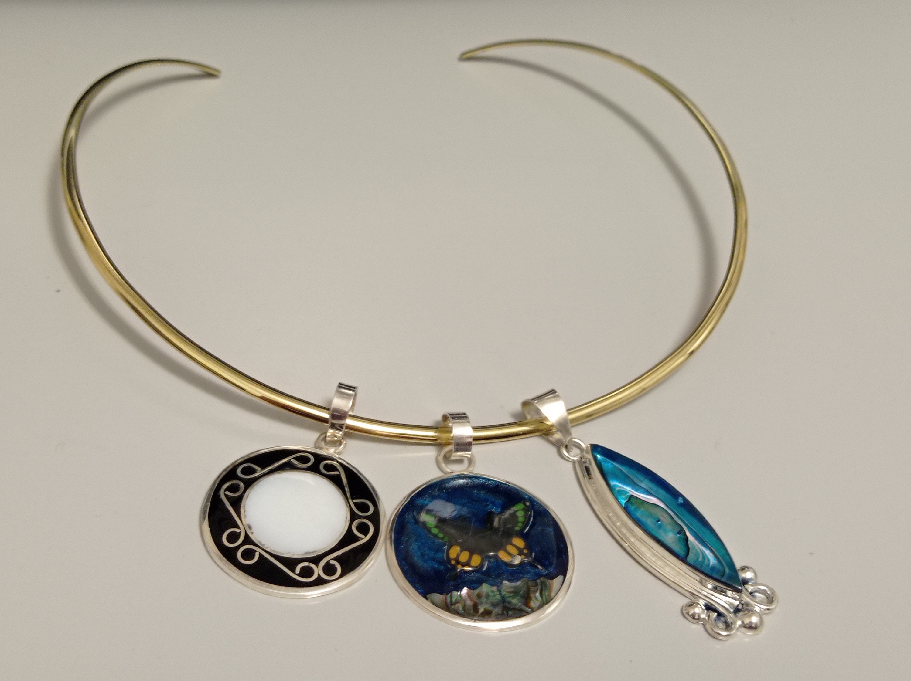 Rigid Open Choker,polished Brass Mexican Choker,2mm Half Round Wire ...