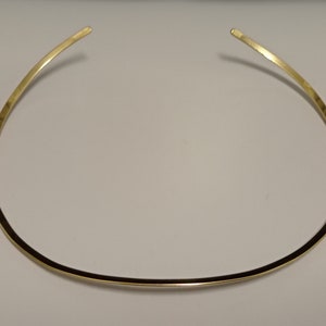 Handcrafted Polished Brass Open Choker Necklace – Minimalist Torc ...