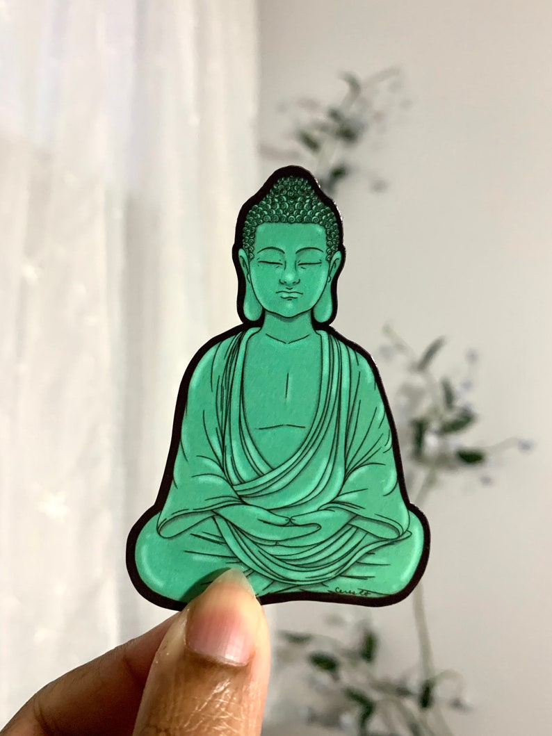 Buddha Statue Waterproof Bumper Stickers, Available in 4 Colors, for ...