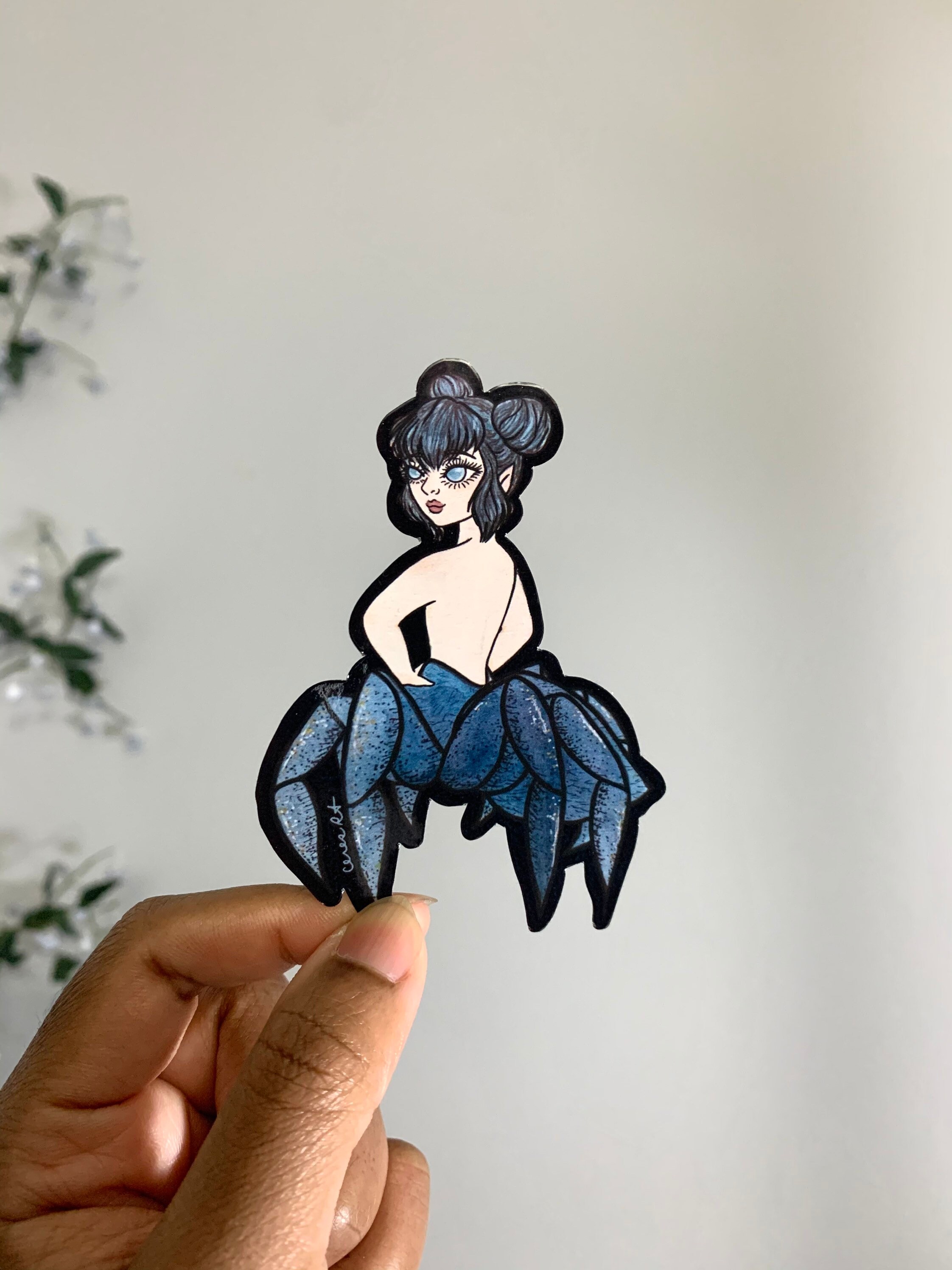 Spider Lady Sticker Creepy Cute Tarantula Girl Waterproof | Etsy