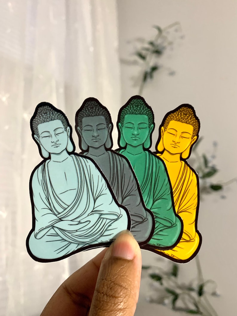 Buddha Statue Waterproof Bumper Stickers, Available in 4 Colors, for ...