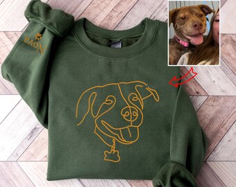 Floral Embroidered Fall Sweatshirt Custom Autumn Crewneck W Pet Name on ...