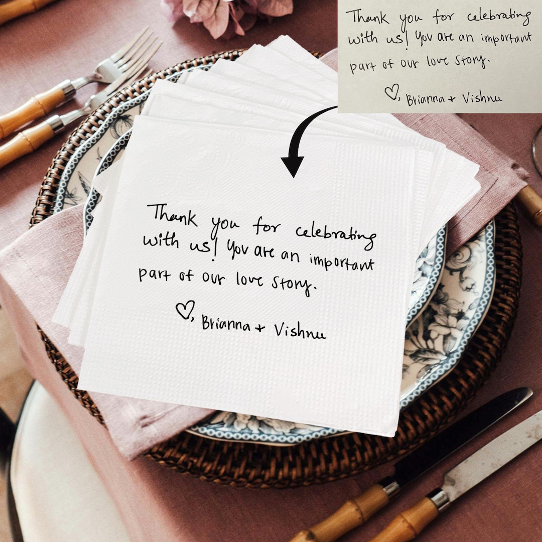 Custom Your Handwriting Napkins, Personalized Handwritten Note Paper ...