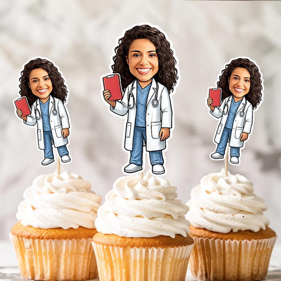 Personalized Doctor Cupcake Topper, Nurse Cupcake Topper, Photo Cupcake ...