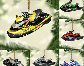 Personalized Jet Ski Christmas Tree Ornament, Speed Boat Ornaments,jet ...