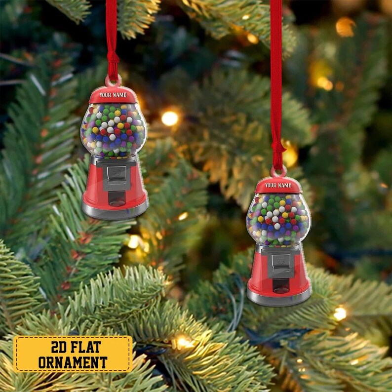 Custom Gumball Machine Ornament, Gumball Machine Christmas Ornament ...