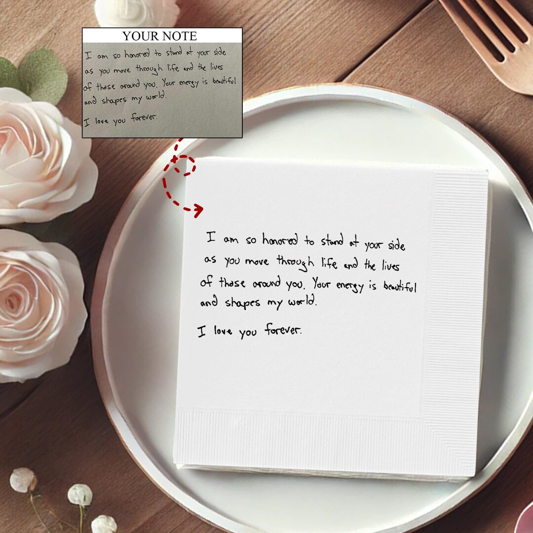 Custom Your Handwritten Love Note Napkins, Personalized Handwritten ...