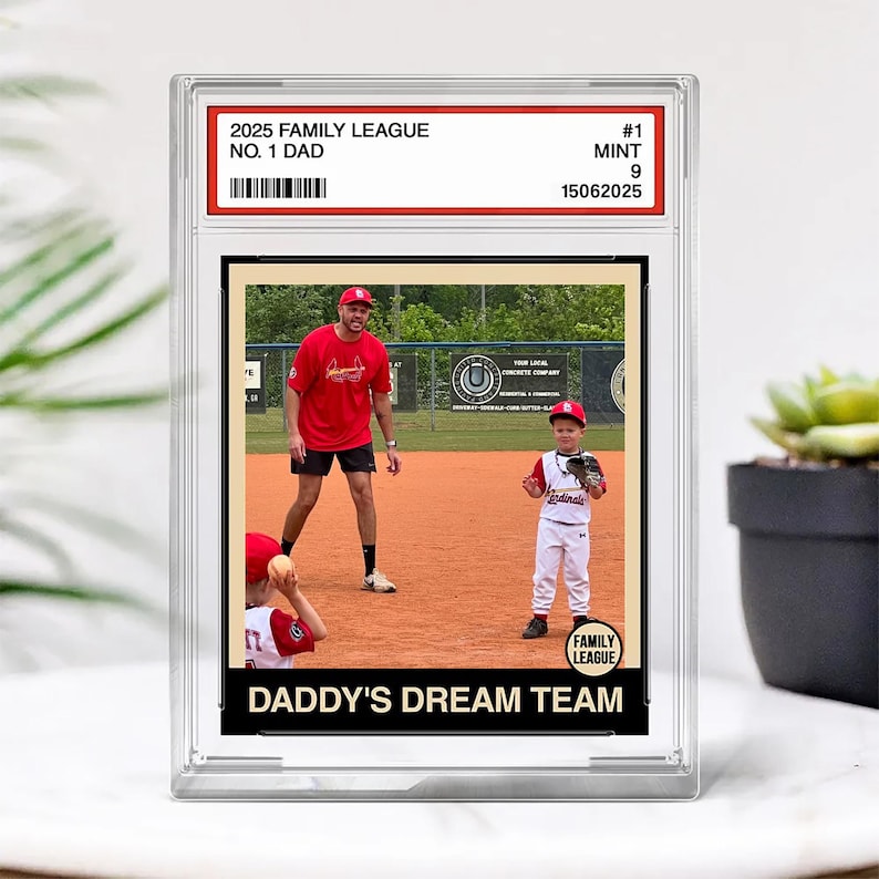 Custom Photo No. 1 Dad Trading Card Style, Custom Acrylic Block Plaque ...