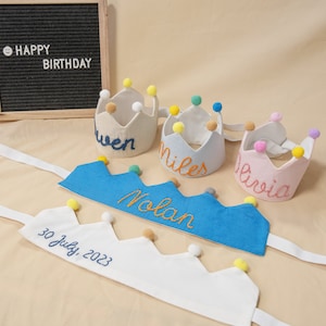 Baby Hand Embroidered Birthday Crown and Children's Birthdays ...