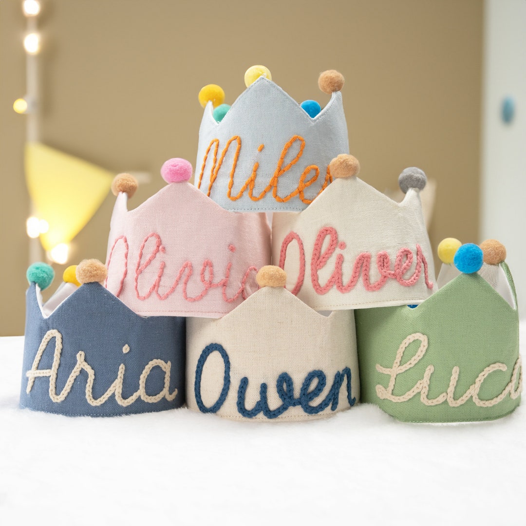 Baby Hand Embroidered Birthday Crown and Children's Birthdays ...